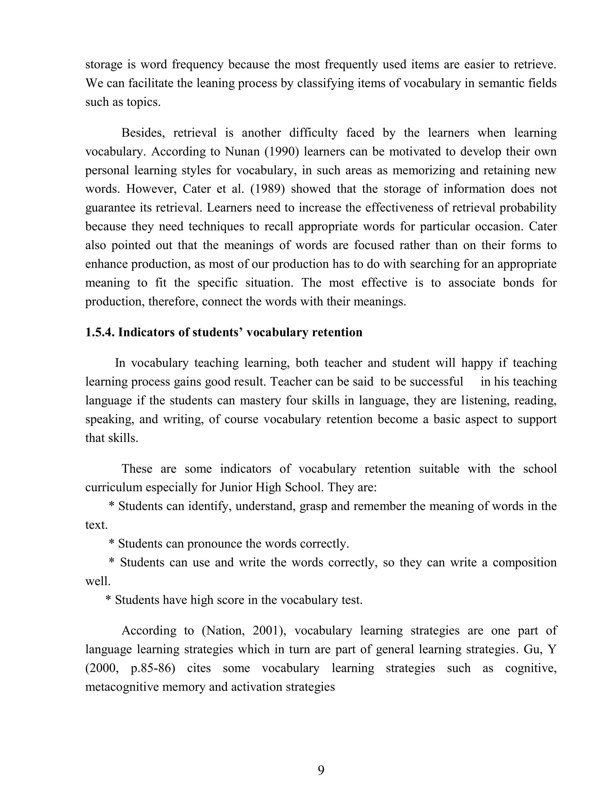 The Effects of mind-mapping on the 6th graders’ vocabulary retention - An action research ...