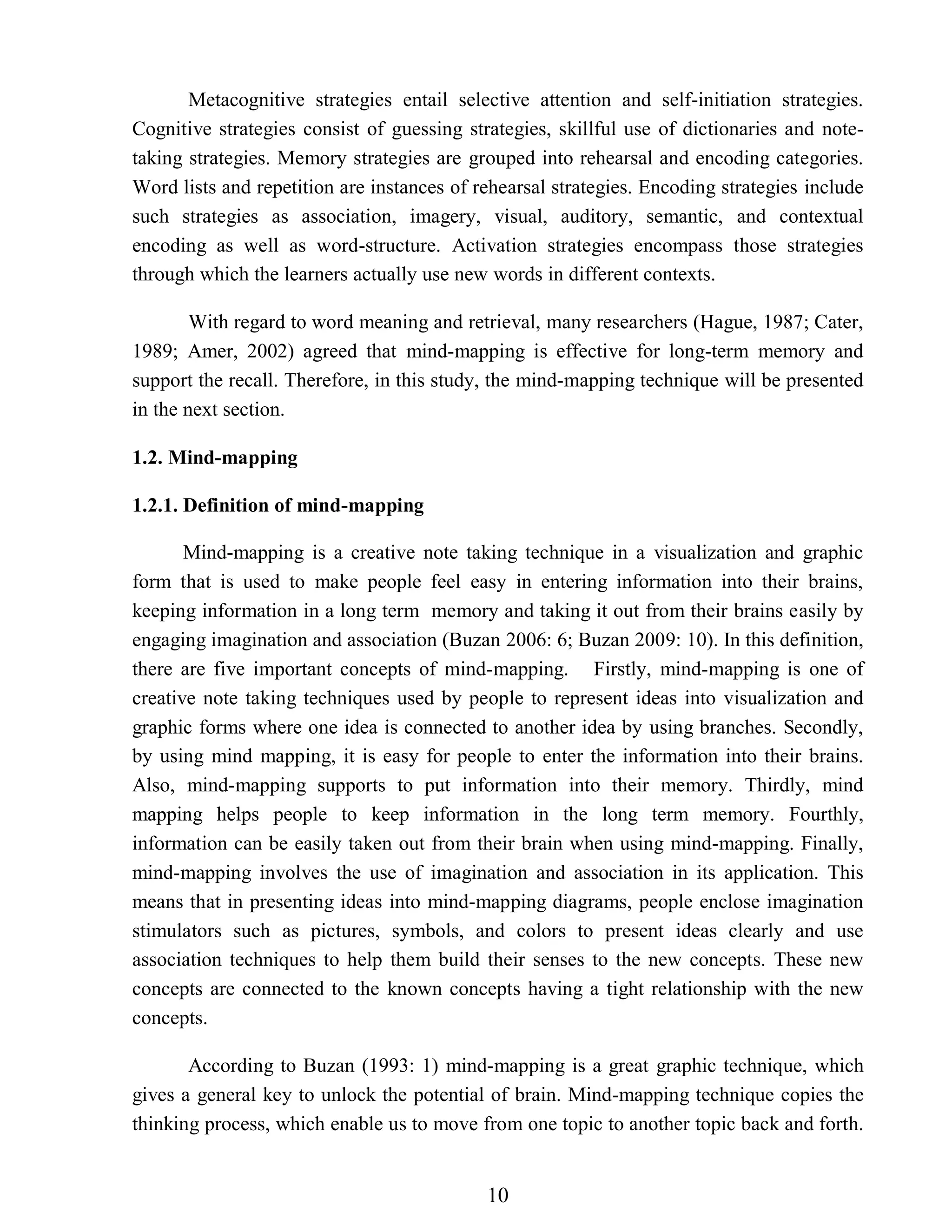 The Effects of mind-mapping on the 6th graders’ vocabulary retention - An action research ...