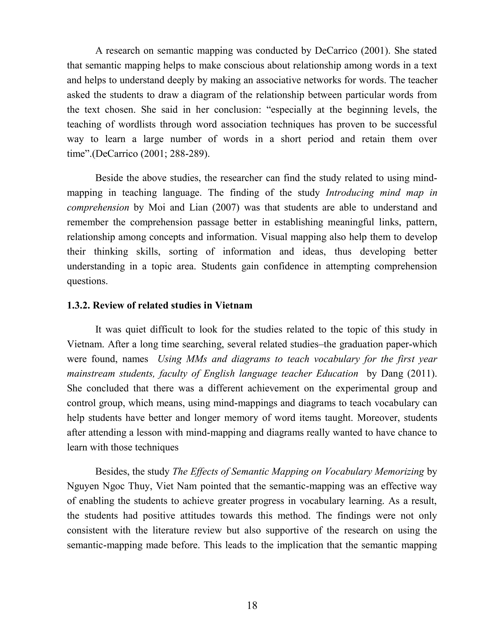 The Effects of mind-mapping on the 6th graders’ vocabulary retention - An action research ...