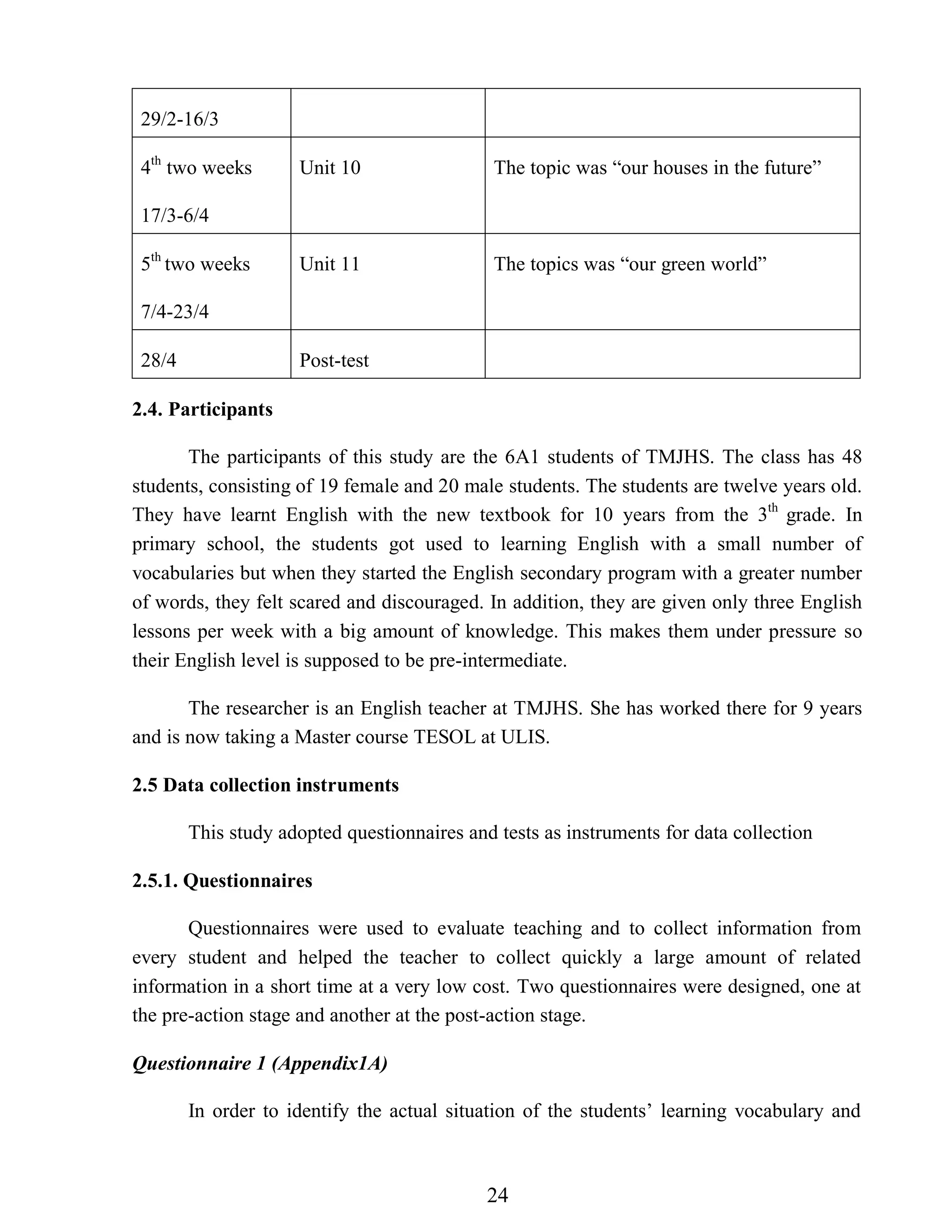 The Effects of mind-mapping on the 6th graders’ vocabulary retention - An action research ...