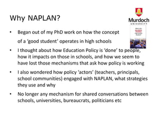 The effects of naplan a preliminary report for wappa website | PPTX