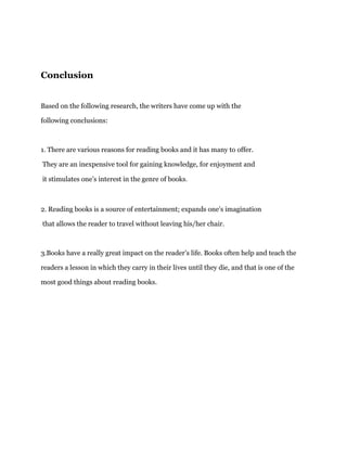 The effects of reading books | DOCX