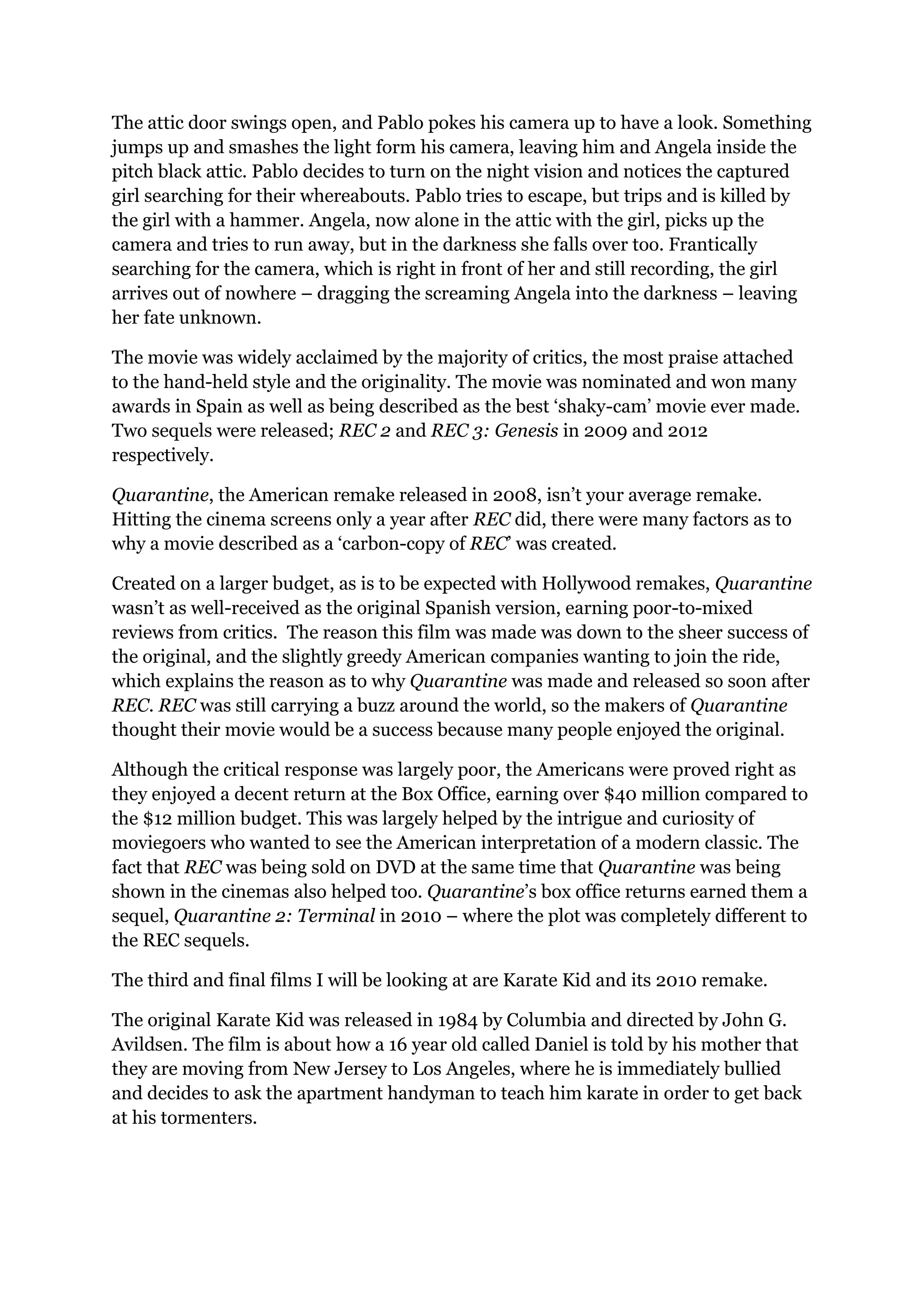 'The Effects of Remakes' Article | PDF