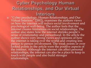 The effects of social networks on personal relationships | PPT