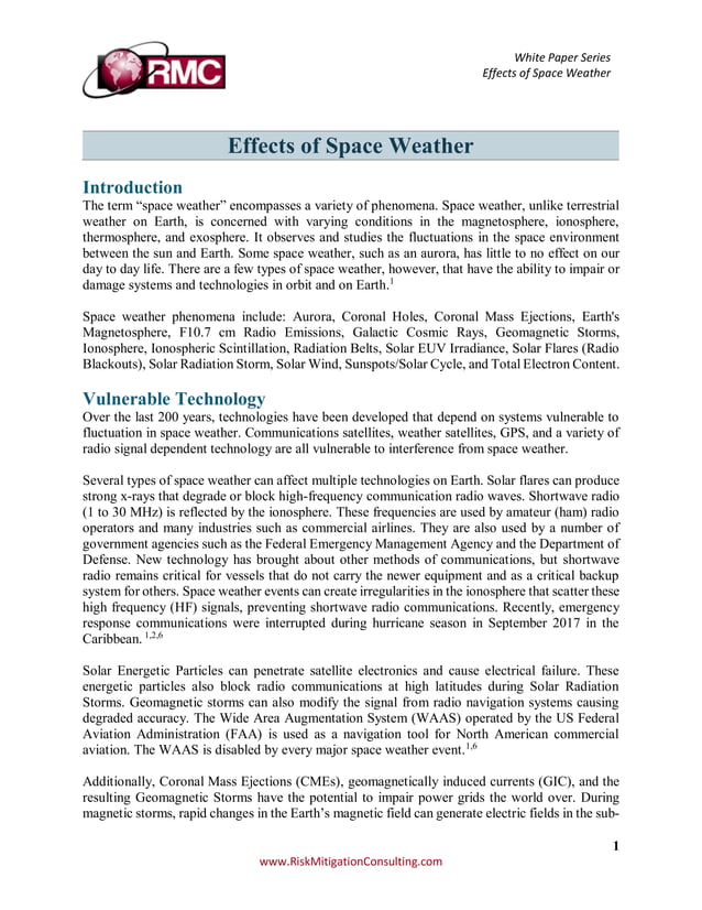 The Effects of Space Weather - March 2019 | PDF | Weather | Science