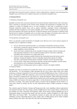 The effects of the intensity of firm’s intangible assets on the | PDF