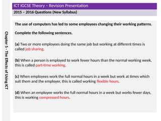 The Effects of Using ICT-unit 5-igcse ict | PPTX