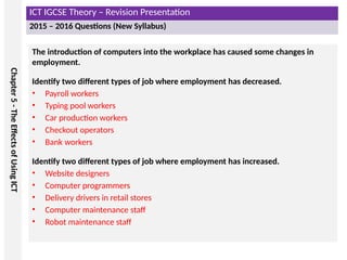 The Effects of Using ICT-unit 5-igcse ict | PPTX