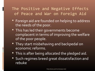 The effects of war and peace on foreign | PPT
