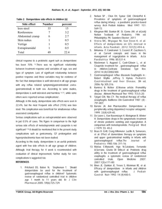 The efficacy of domperidone in the treatment of childhood gerd | PDF