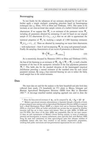 The efficiency of maize farming in malawi (tchale, 2007) | PDF