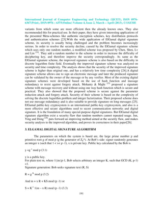 The efficient digital signature technique with message recovery based on elgamal | PDF