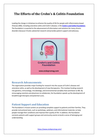 The Efforts of the Crohn's & Colitis Foundation | PDF