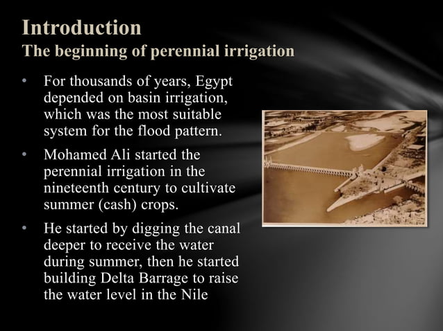 The egyptian irrigation in the modern history | PPT