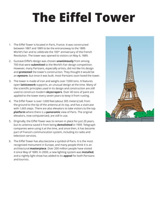 The Eiffel Tower | PDF