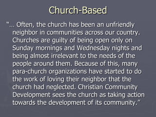 Christian Community Development 1: Eight Components | PPT