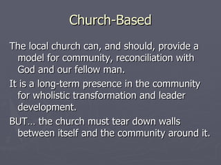 Christian Community Development 1: Eight Components | PPT