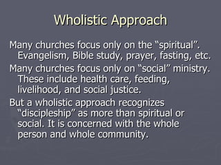 Christian Community Development 1: Eight Components | PPT