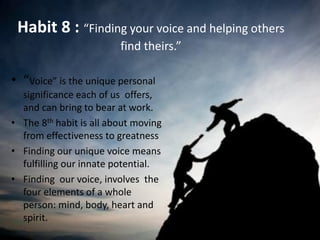 The eight habits of highly effective people | PDF