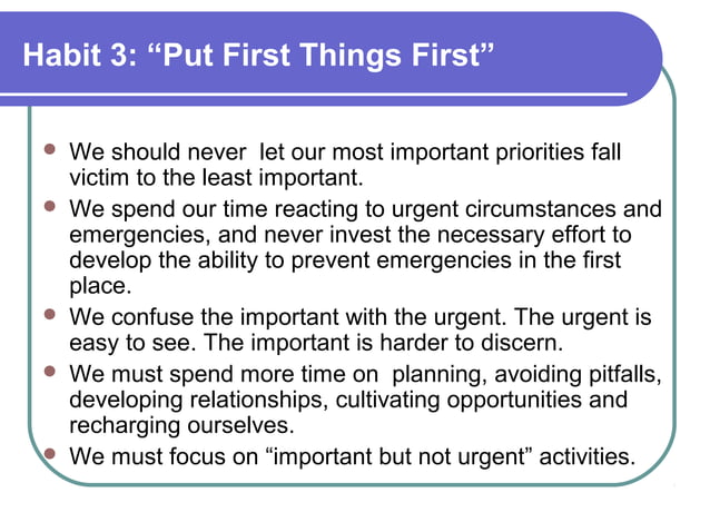 The eight habits of highly effective people | PPT