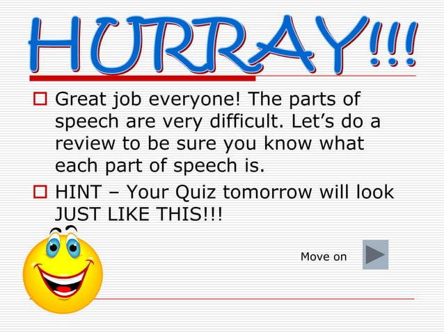 8 Parts of Speech PowerPoint | PPT | Sports