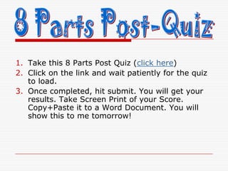 8 Parts of Speech PowerPoint | PPT