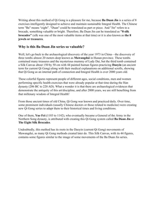 The Eight Silk Brocades of Qi Gong: Some Observations | DOCX