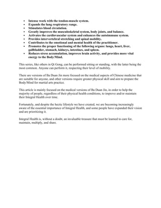 The Eight Silk Brocades of Qi Gong: Some Observations | DOCX