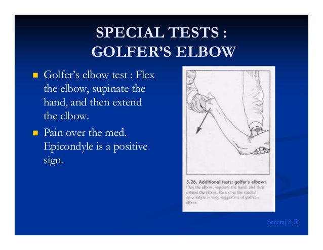 The Elbow, Examination