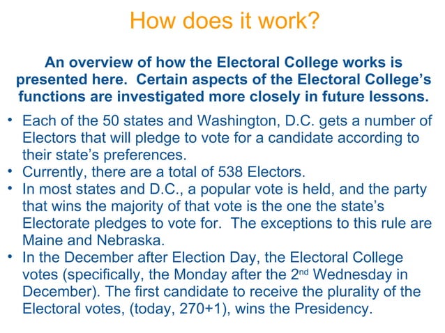 The Electoral College Part I | PPT