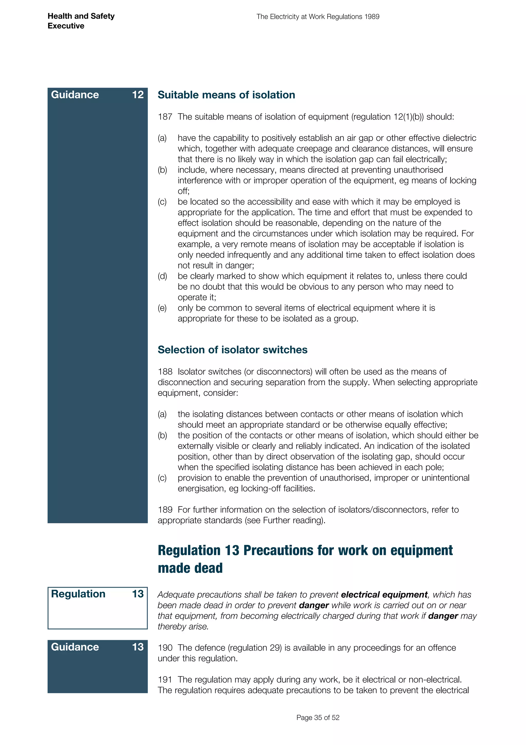 The electricity at work reg 1989 | PDF