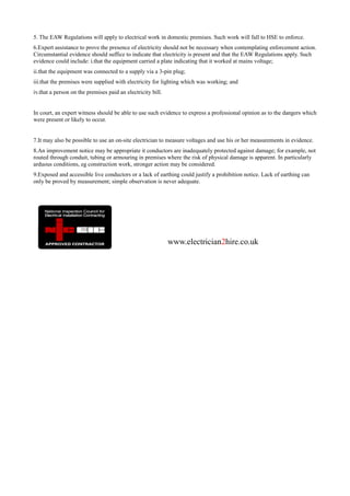 The electricity at work regulations 1989 | PDF