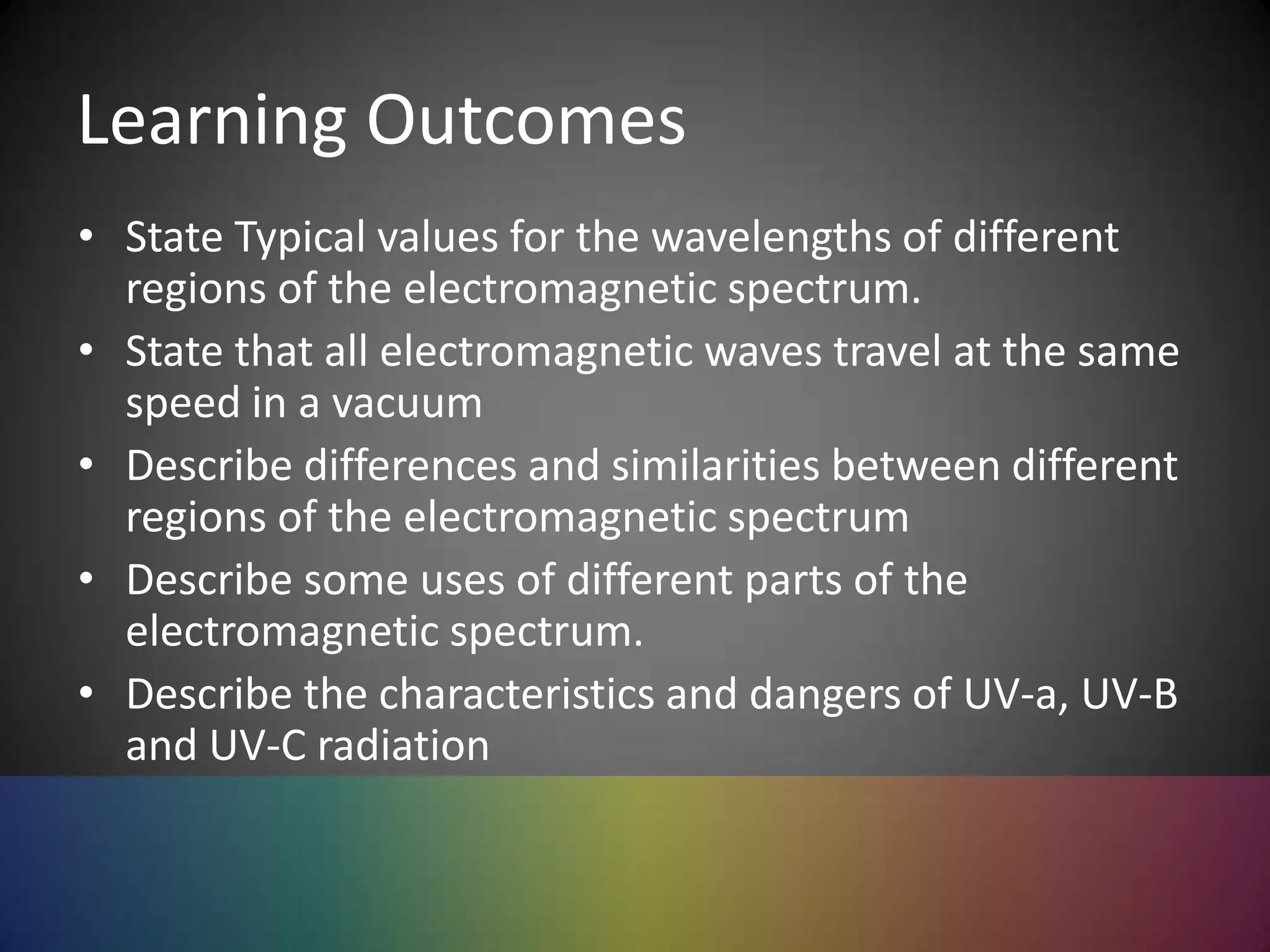 The electromagnetic spectrum | PPTX