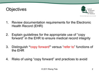 The Electronic Health Record & use of the 'copy forward' function | PPTX