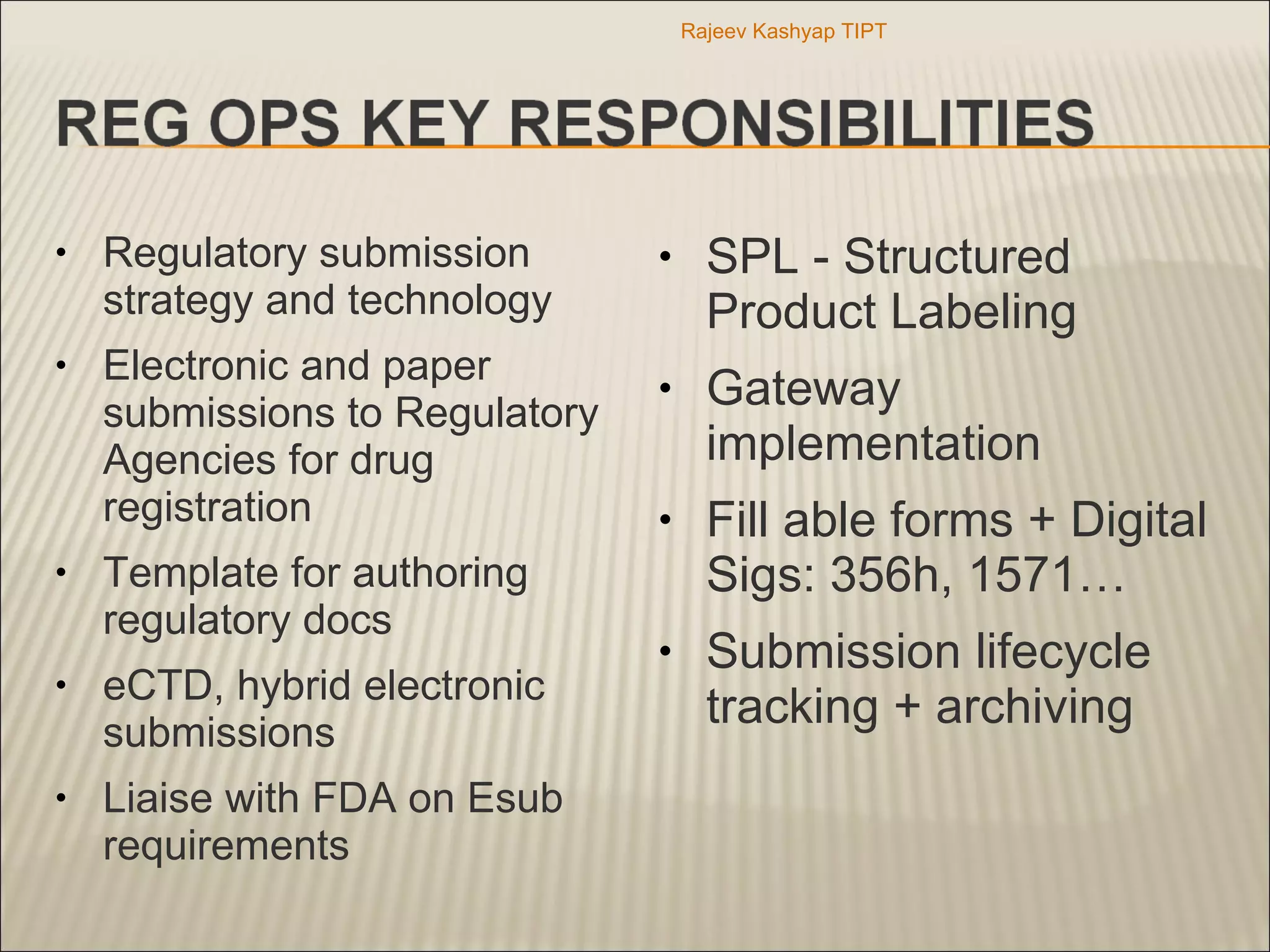 The Electronic Regulatory Submission | PPT