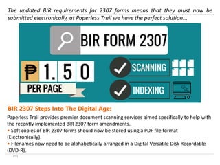 The electronic solution for the newly implemented BIR 2307 Form Requirements | PPT
