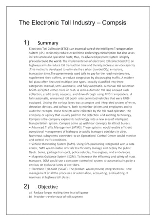 The electronic toll industry | DOCX