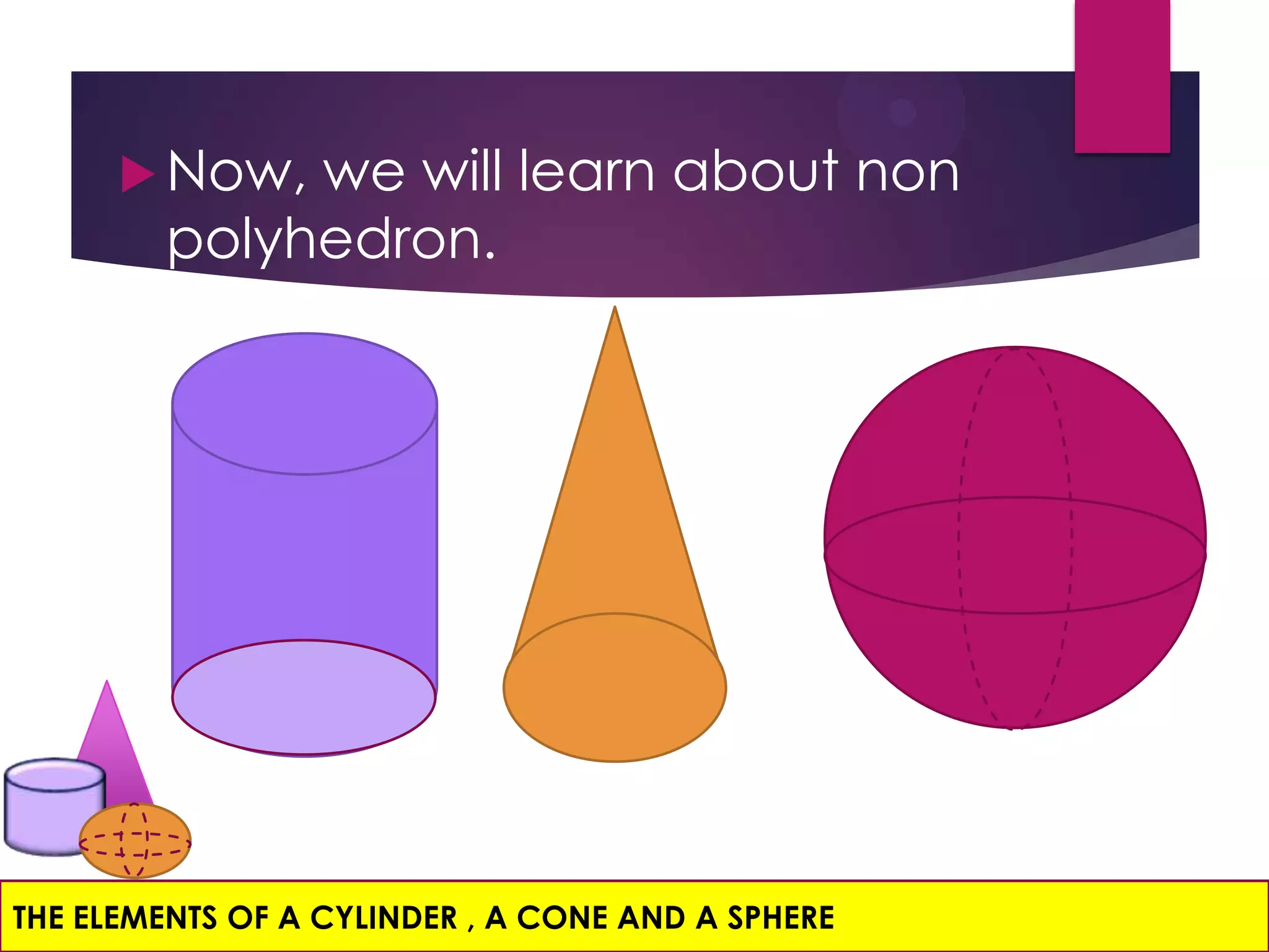 The element of a cylinder, a cone and a sphere | PPTX | Physics | Science
