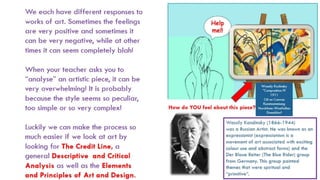 Analyzing Art Work Made Easy! Designed For Young Art Students | PPTX