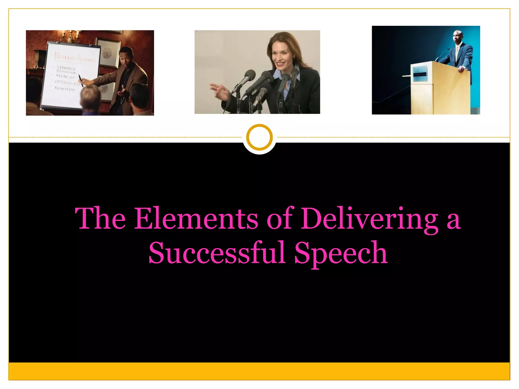 The Elements Of Delivering A Successful Speech | PPT