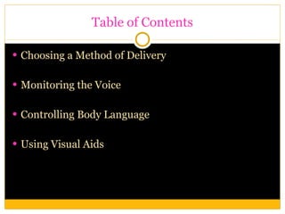 The Elements Of Delivering A Successful Speech | PPT