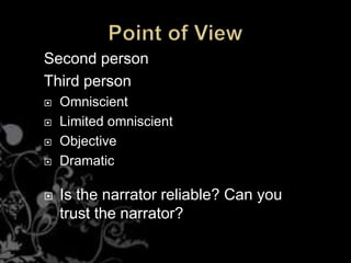 The Elements of Fiction - An Overview | PPTX