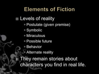 The Elements of Fiction - An Overview | PPTX