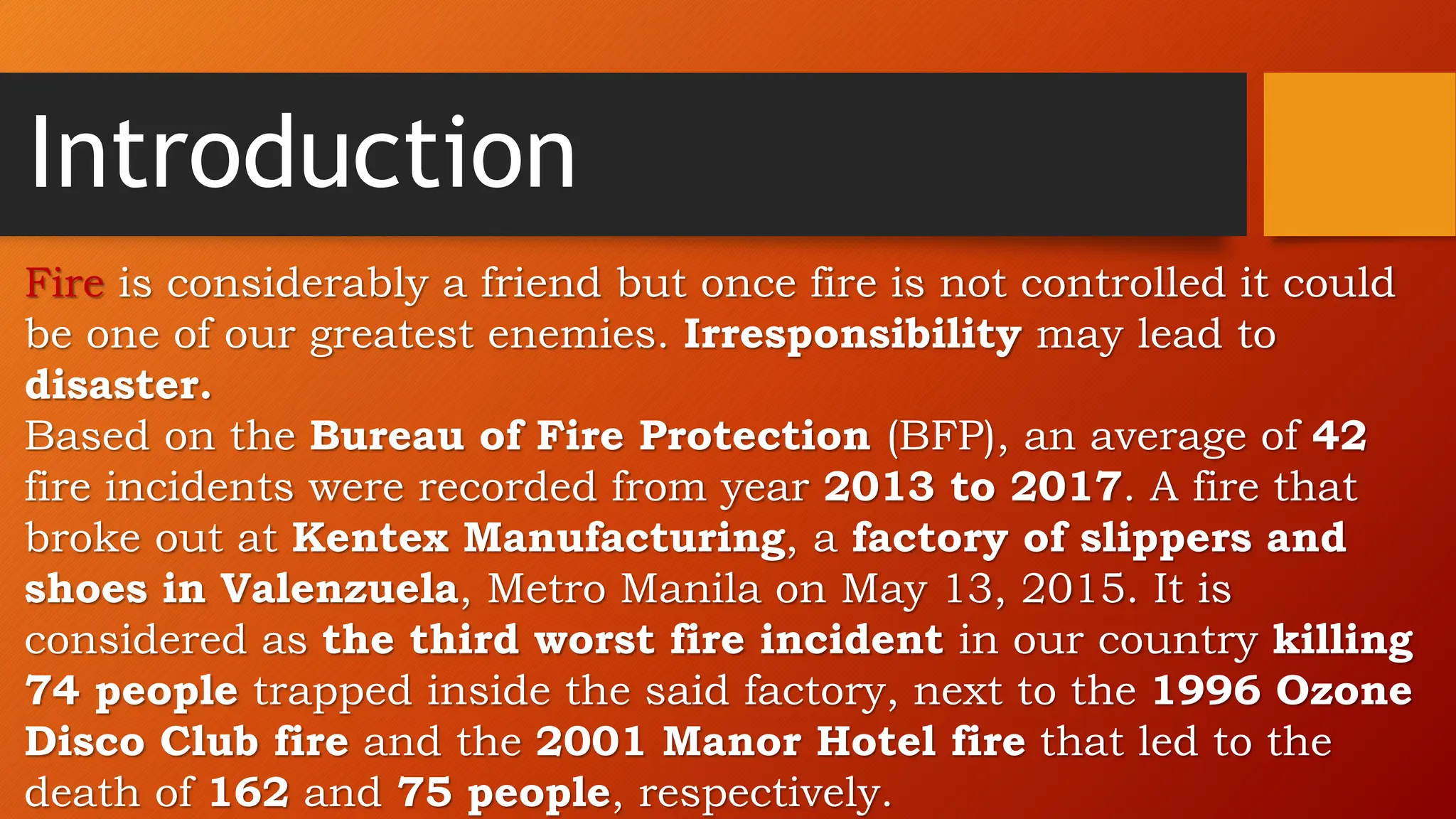 THE ELEMENTS OF FIRE TRIANGLE Disaster r | PPTX