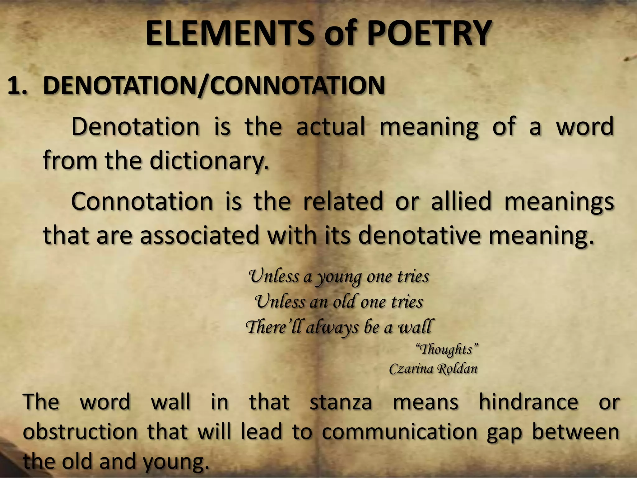 The elements of literature and the combining arts | PPTX