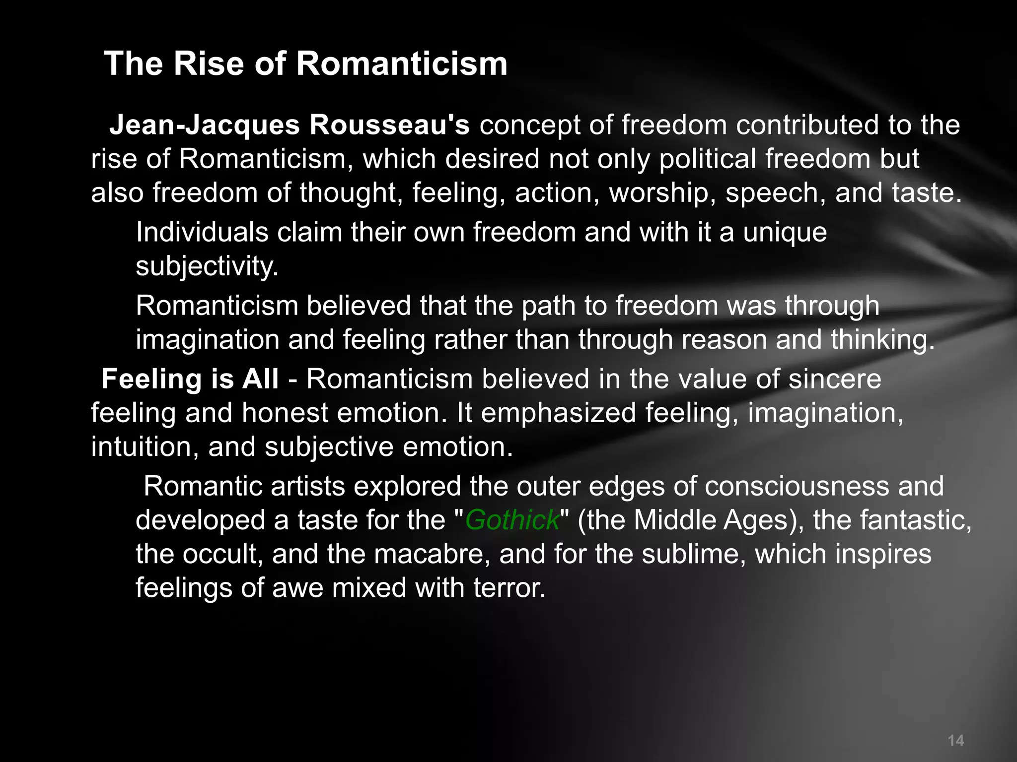 MAPEH 9- THE ELEMENTS OF NEOCLASSICISM AND ROMANTICISM. | PPT