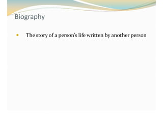 The Elements Of Nonfiction Biography & Autobiography | PDF