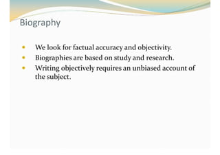 The Elements Of Nonfiction Biography & Autobiography | PDF