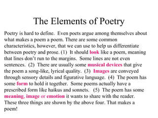 The Elements of Poetry - WorWic FA2016 | PPT