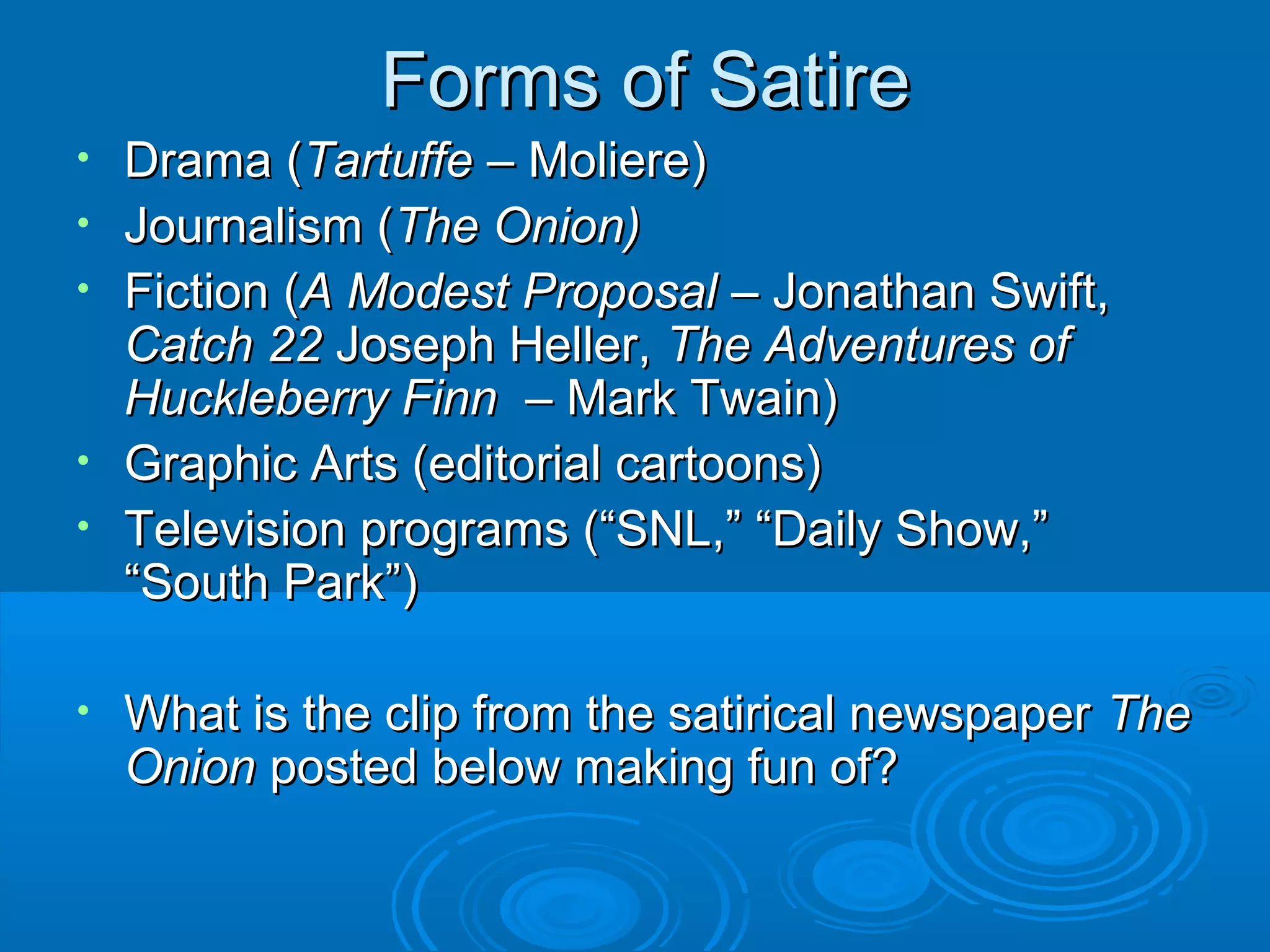 The elements of satire powerpoint online | PPT